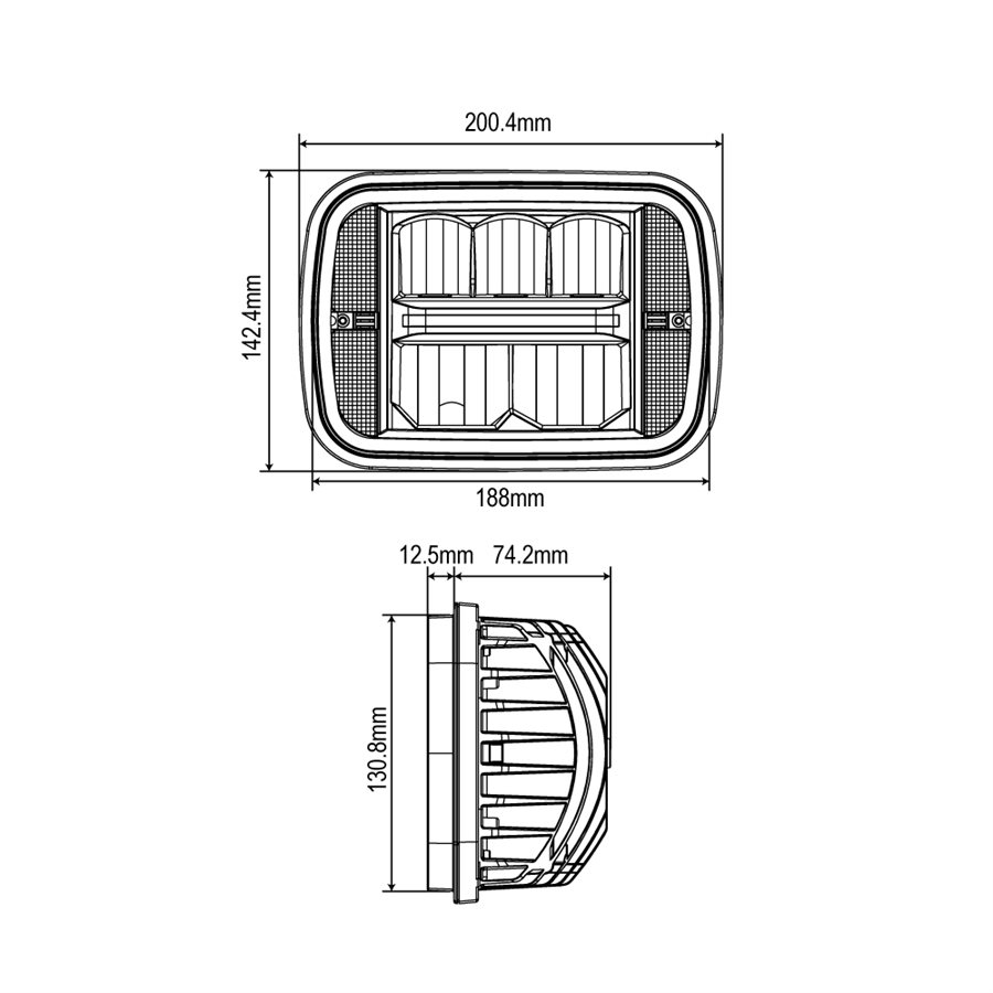 PROSIGNAL - PHARE CHAUFFANT DEL 5X7 - HAUTE / BASSE