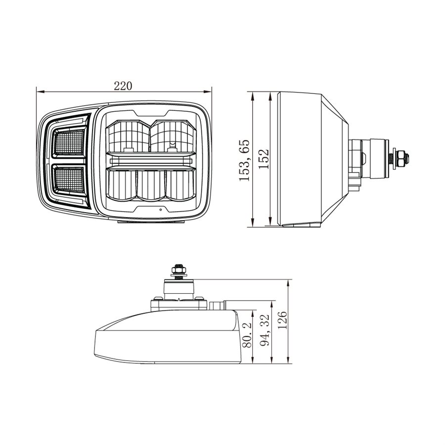 PROSIGNAL - LED HEADLIGHT 2x (SNOW PLOW) 60W DOT - 5x7 NEW